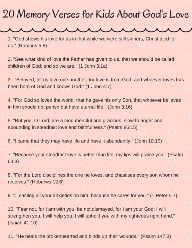 20 Children's Bible Verses About God's Love (with FREE printable!)