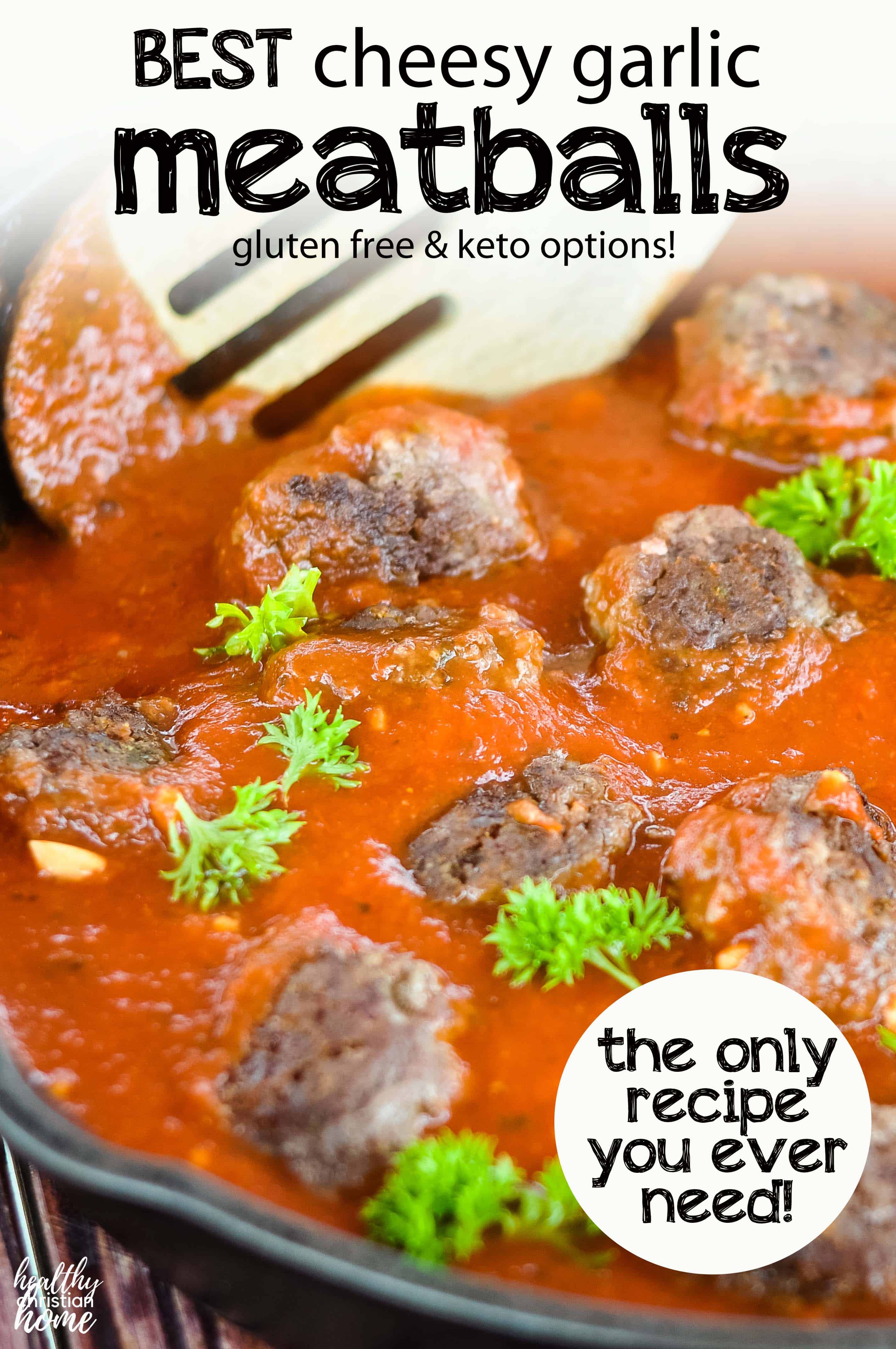 Cheesy, Garlicky Spaghetti & Meatballs w/ Marinara (gluten free & keto ...