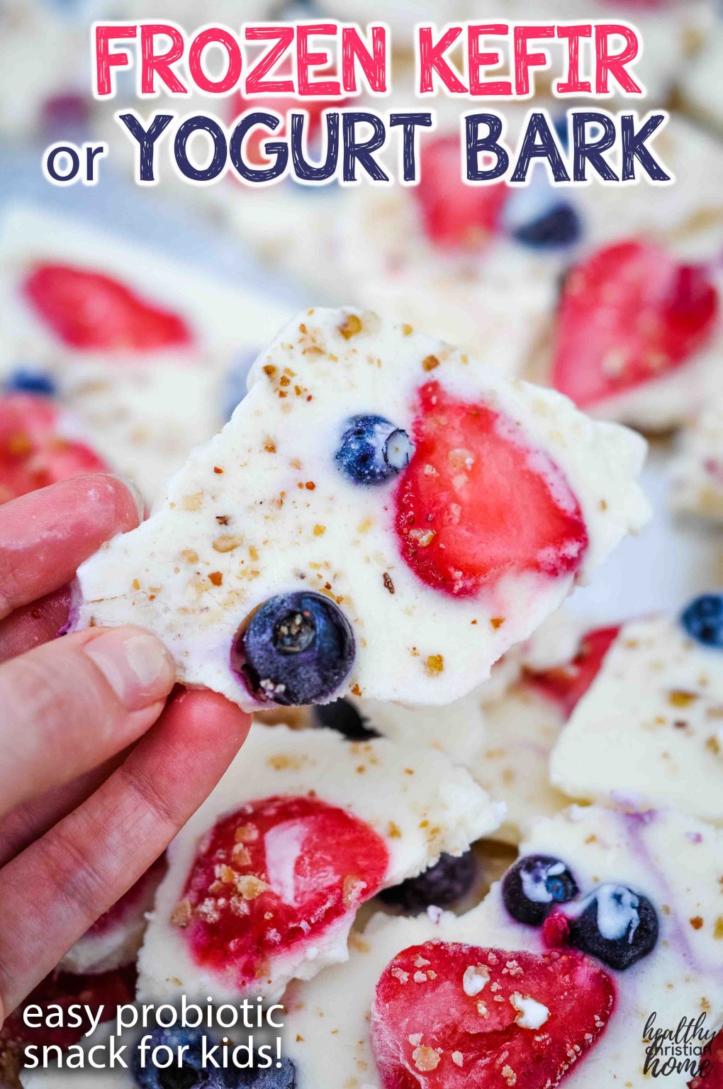 Frozen Kefir or Yogurt Bark {easy probiotic snack for kids}