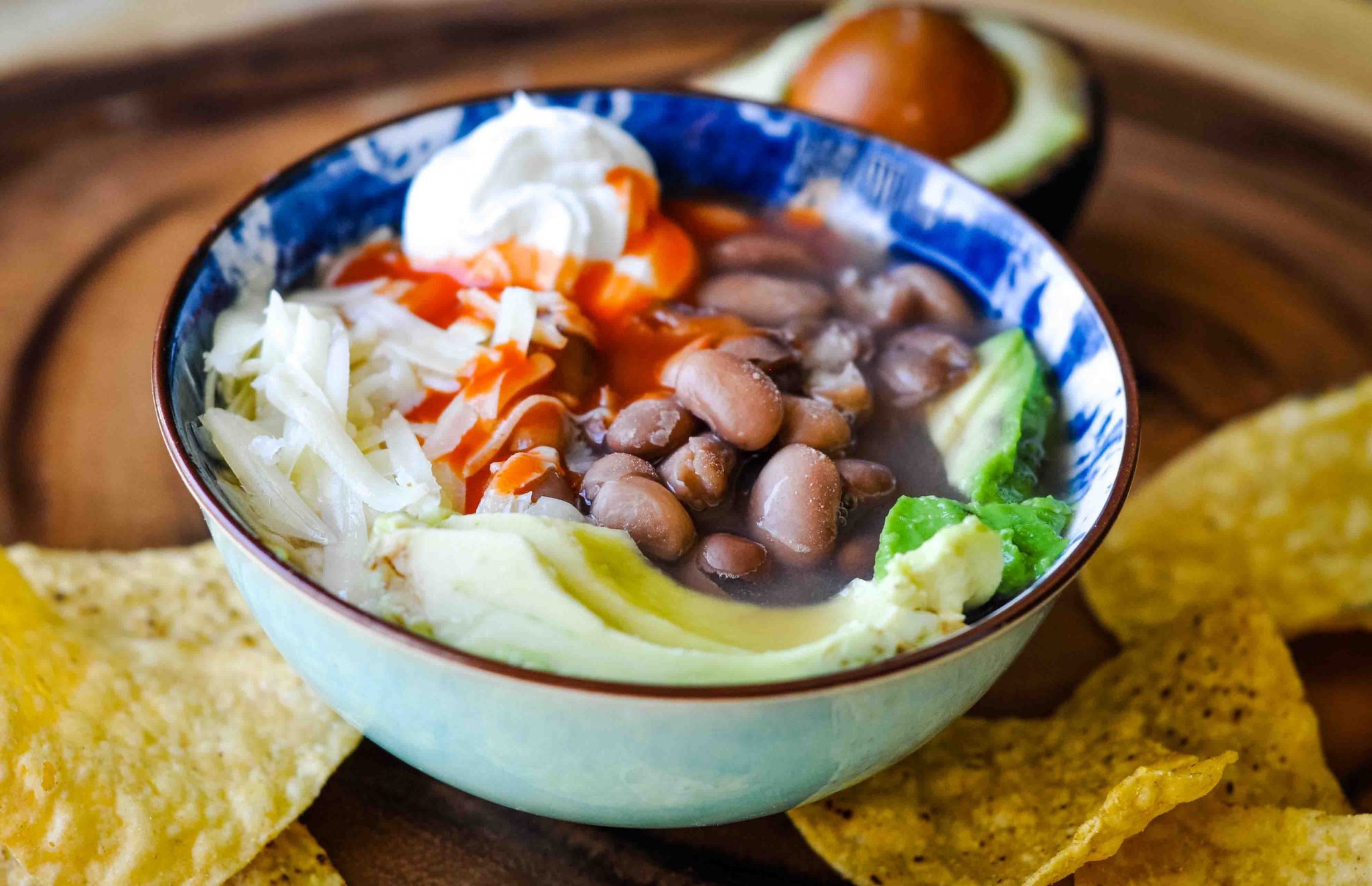 Spicy Cheesy Pinto Bean Bowls (or bean dip)